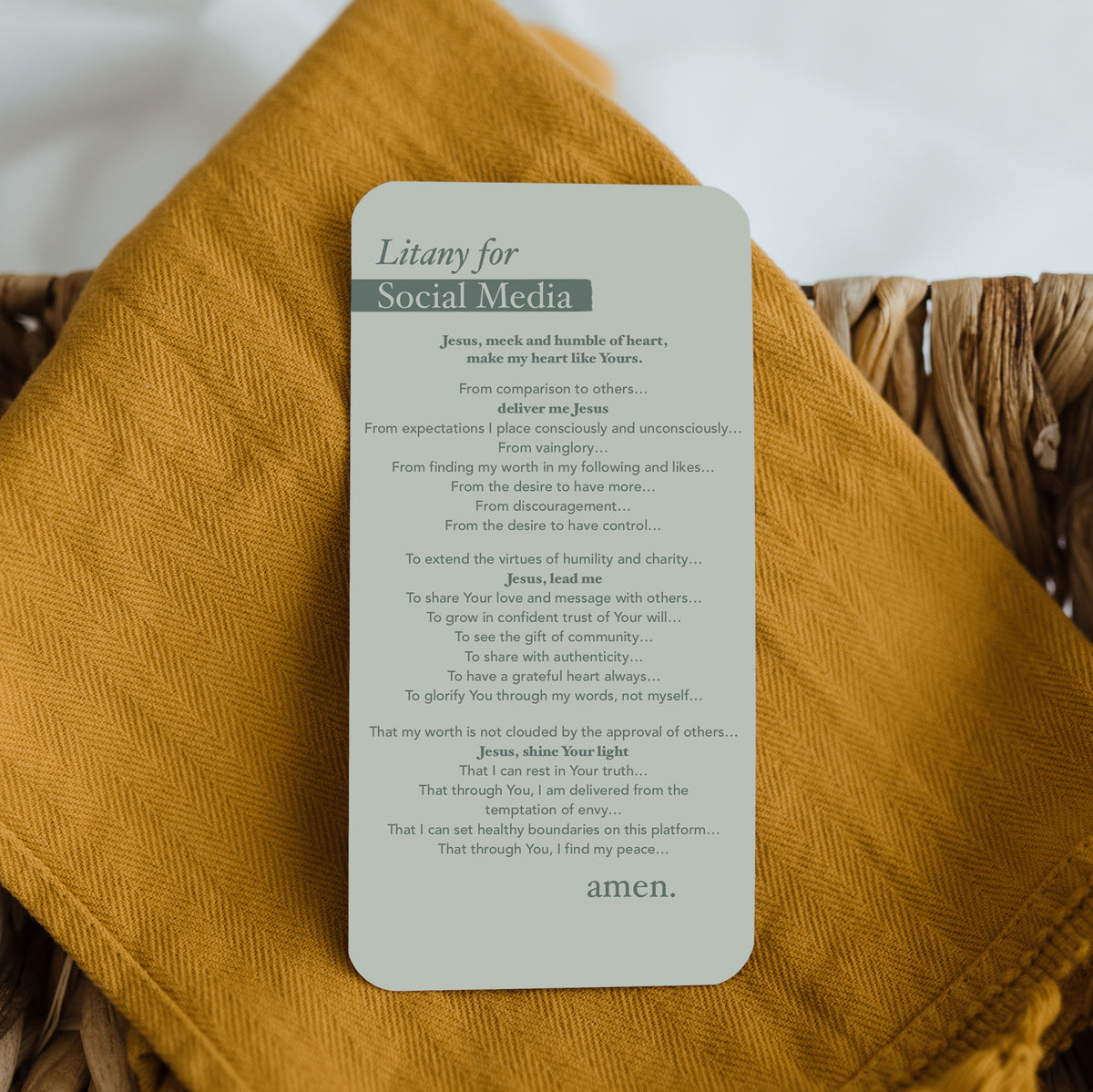 Litany for Social Media Catholic Prayer Card – Abundance of Grace Prints