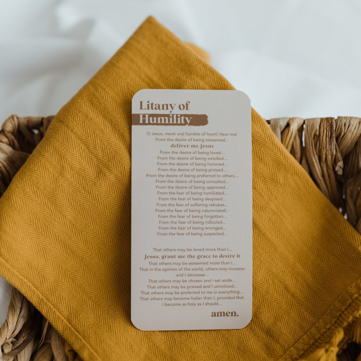 Litany of Humility Catholic Prayer Card | Abundance of Grace ...