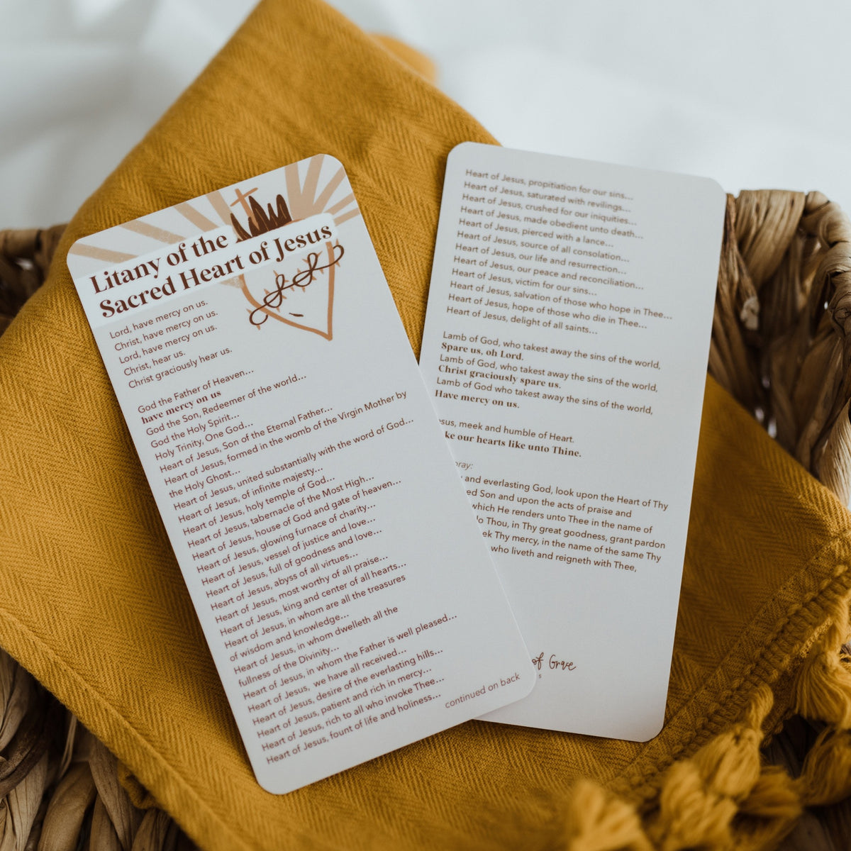 Litany of the Sacred Heart of Jesus Prayer Card | Abundance of Grace ...