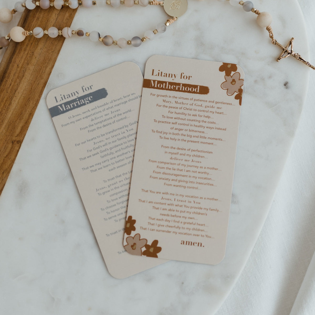 Litany for Motherhood and Marriage Catholic Prayer Cards | Abundance of ...
